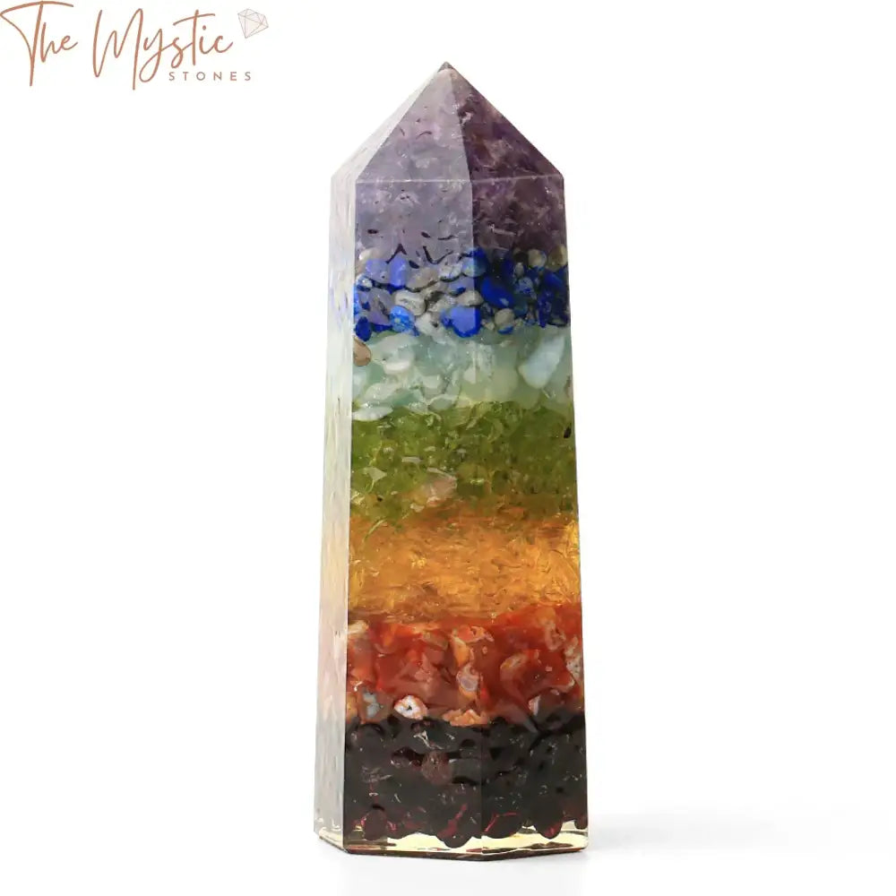 Prisma facetado con columna hexagonal de chakras para decoración de ...
